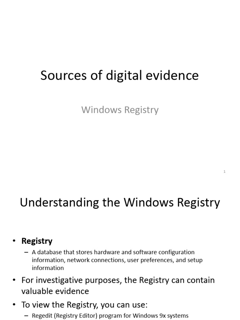 Source of Digital Evidence_Lesson_4 | PDF | Windows Registry | Computer ...