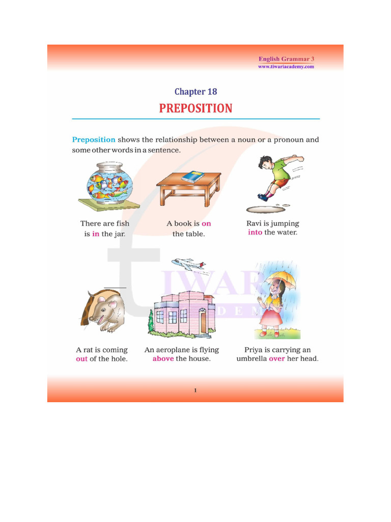 Preposition | PDF | Preposition And Postposition | Pronoun