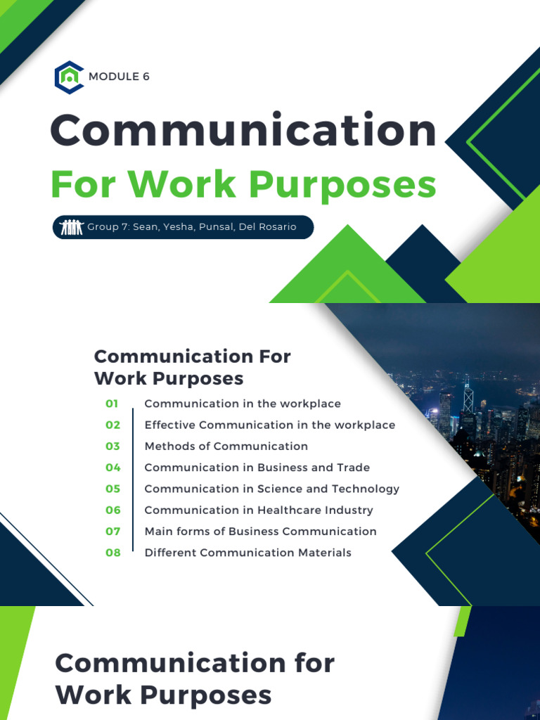 GROUP 7 Module 6 - Communication For Work Purpose | PDF | Communication ...