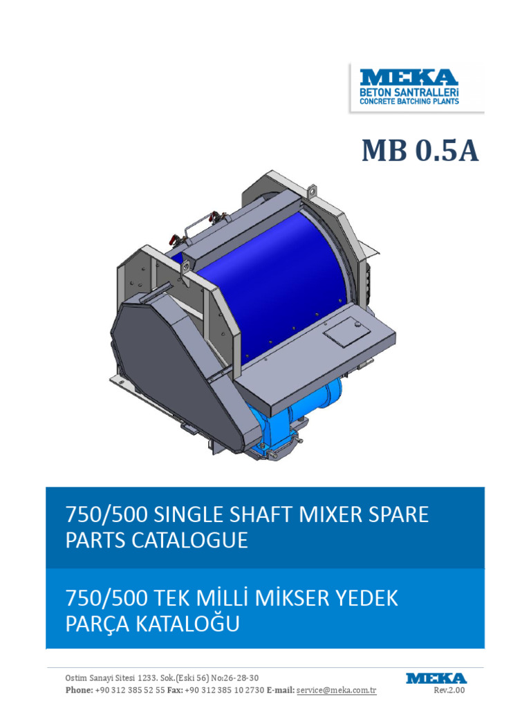 MB 0.5 A Single Shaft Mixer - Mikser | PDF