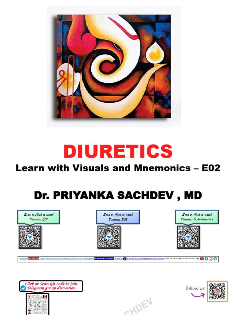 Diuretics E02 (Medlive by DR Priyanka) | PDF | Self-Improvement | Science & Mathematics