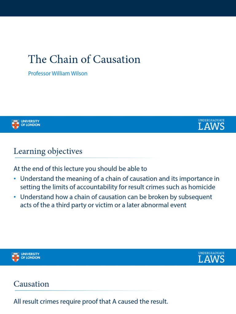 CH 4 The Chain of Causation | PDF | Causation (Law) | Causality