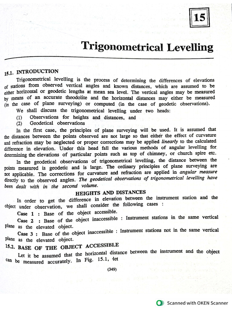 Trignometric Levelling | PDF