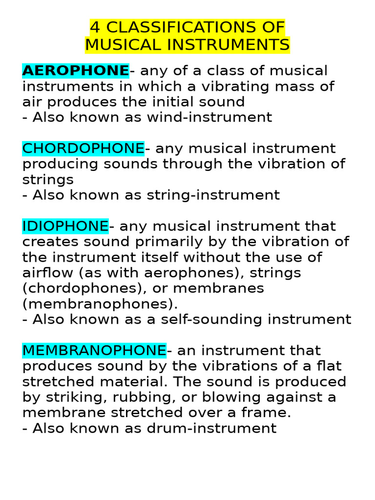 Understanding Musical Instrument Types | PDF | Foreign Language Studies ...