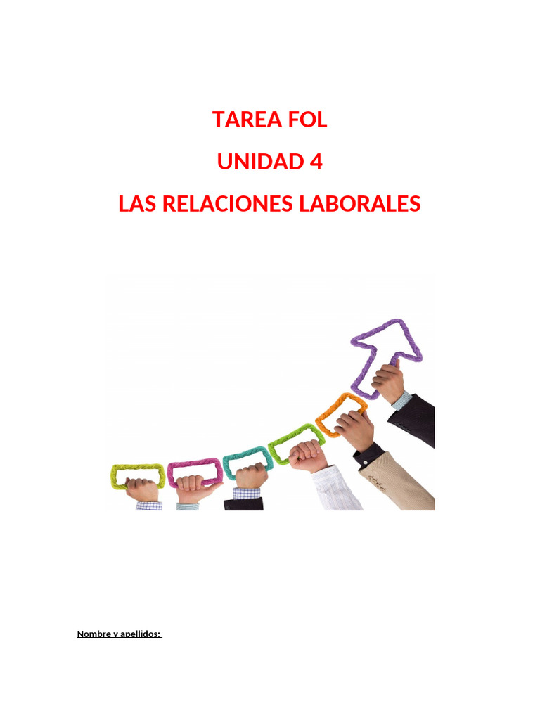 Plantilla Tarea 4 FOL 2023-2024 | PDF | Derecho laboral | Salario