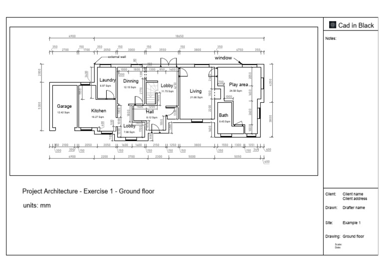 Ground Floor Architectural Plan Details | PDF | Buildings And ...