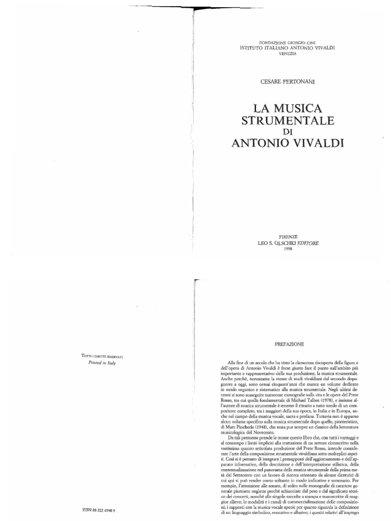 Fertonani Vivaldi Musica Strumentale | PDF