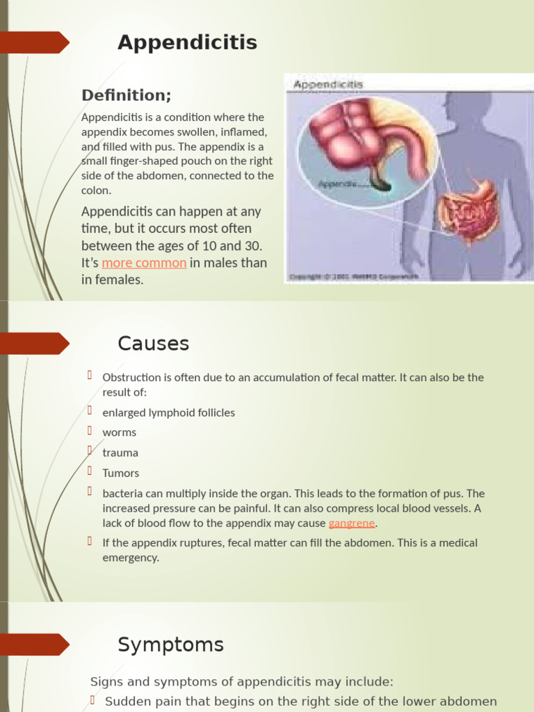 Appendicitis: Causes & Treatment | PDF | Causes Of Death | Medicine