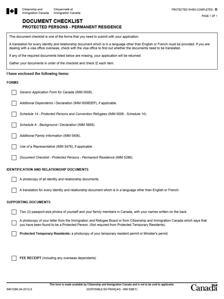Imm 5286 e | PDF | Immigration Law | International Law