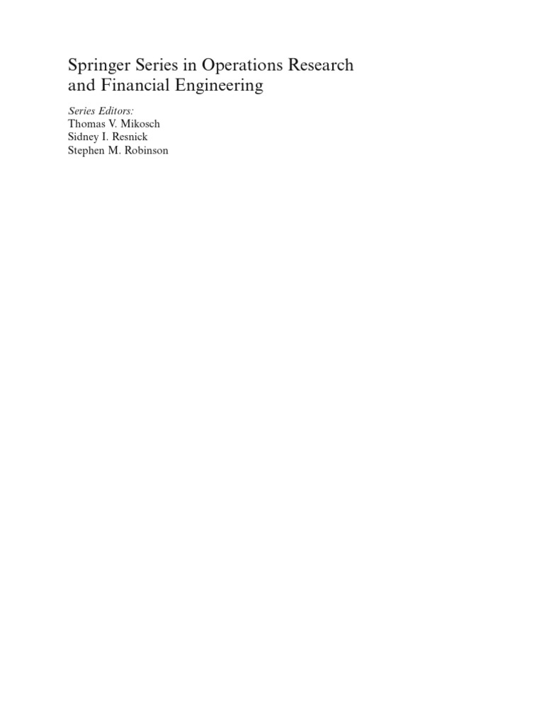 Springer Series in Operations Research and Financial Engineering | PDF ...