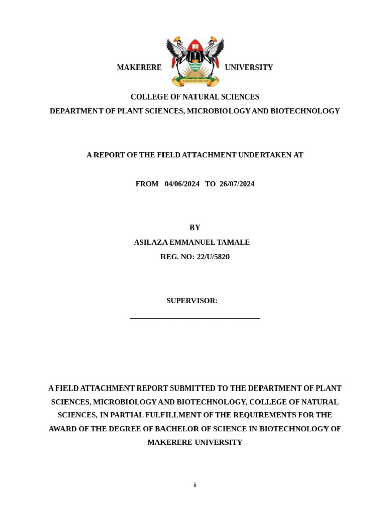 Field Attachment Report | PDF | Sterilization (Microbiology) | Refrigerator