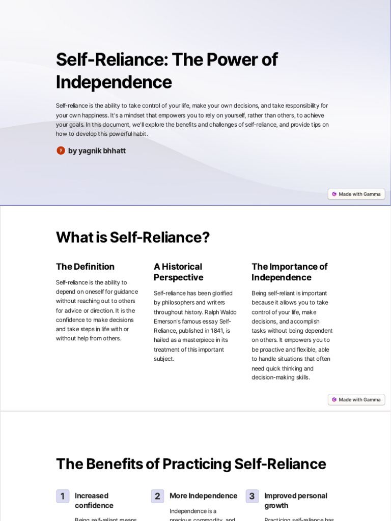 Benefits and Tips for Self-Reliance | PDF | Psychological Concepts | Cognition