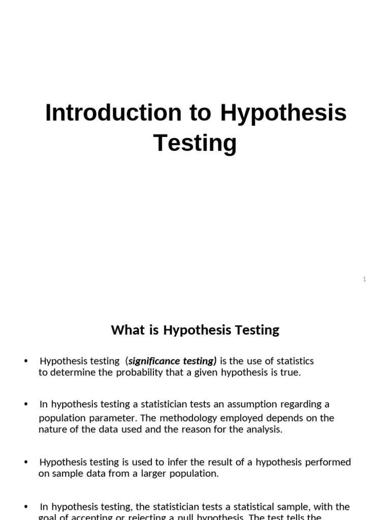 Huypothesis Testing Final Notes 2020 - 2021 | PDF | Statistical ...
