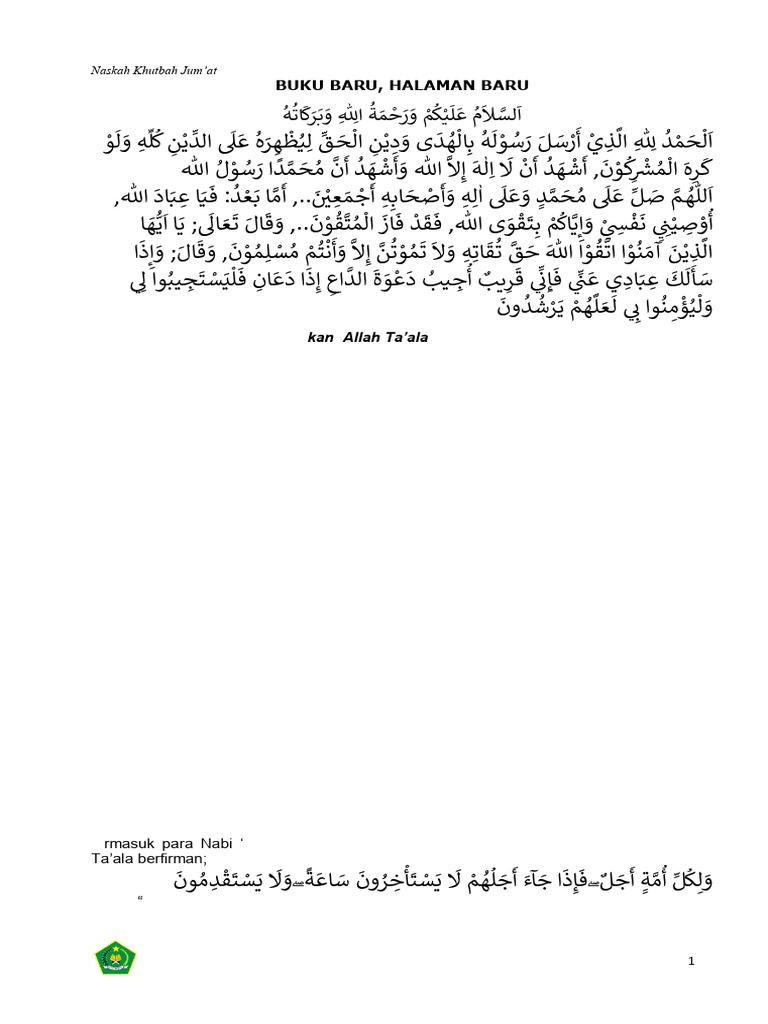 Khutbah Jumat: Muhasabah Tahun Baru | PDF