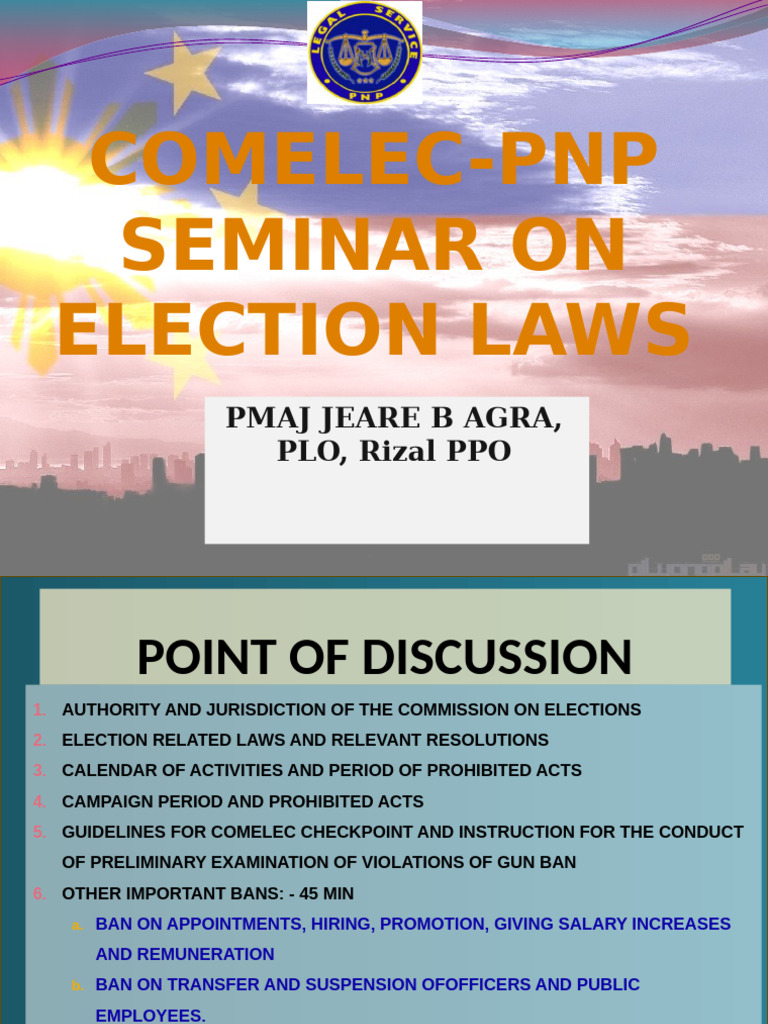 PNP Seminar On Election Laws | PDF | Commission On Elections ...