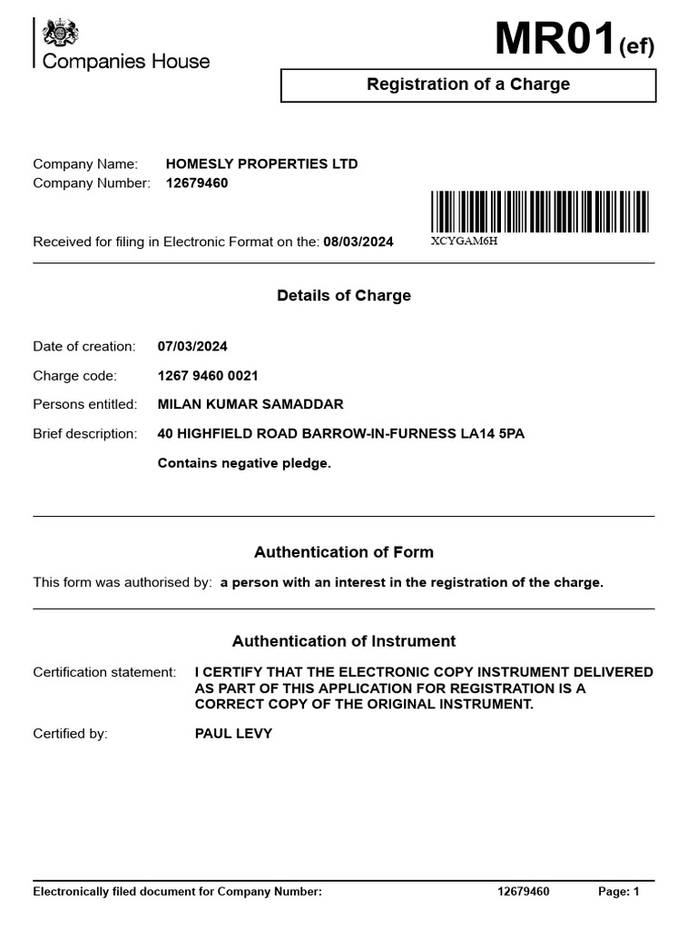 Proof Ownership For 40 Highfield Road | PDF | Law