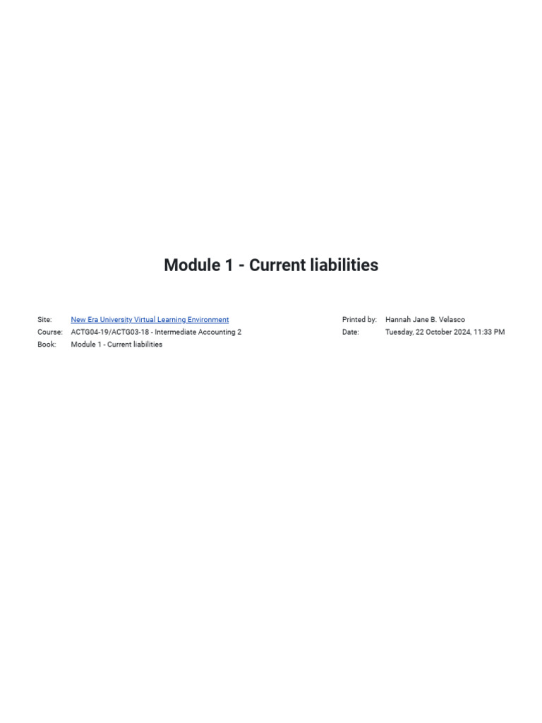 Module 1 Current Liabilities Neuvle Pdf Balance Sheet