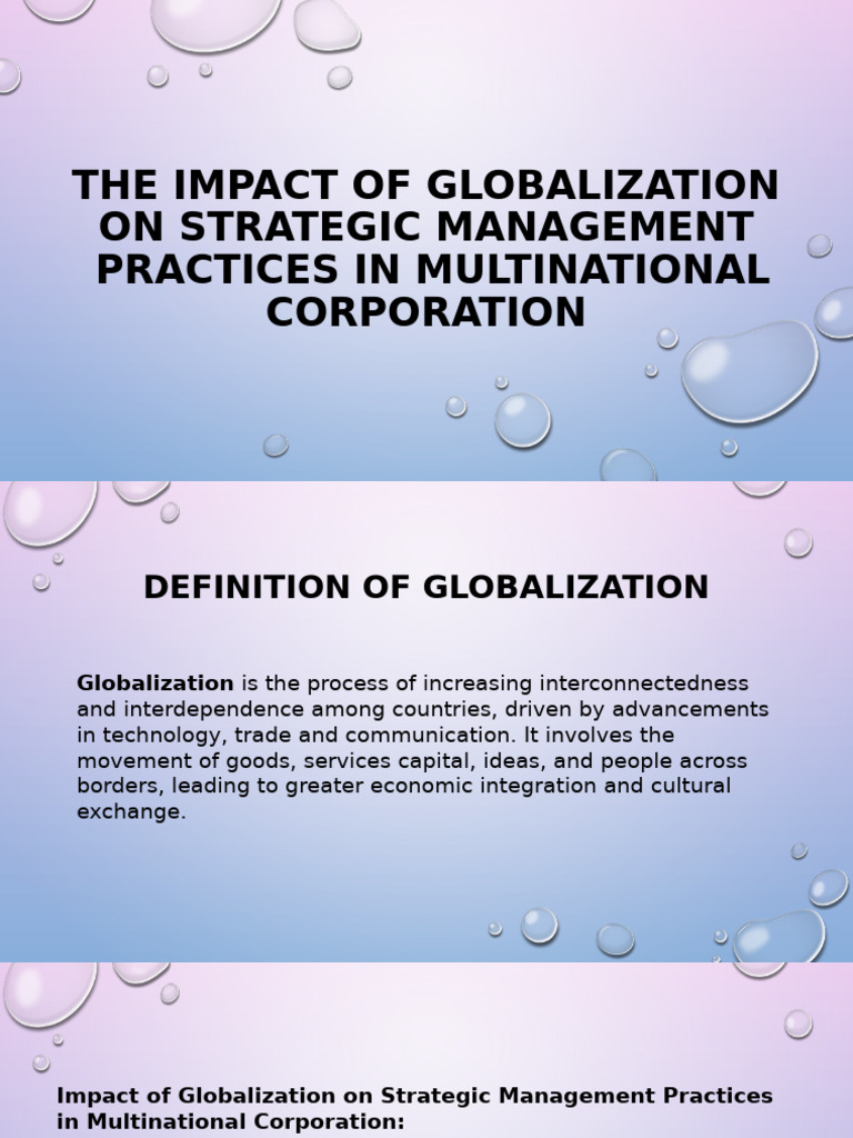 Globalization's Impact on Strategic Management | PDF | Globalization ...