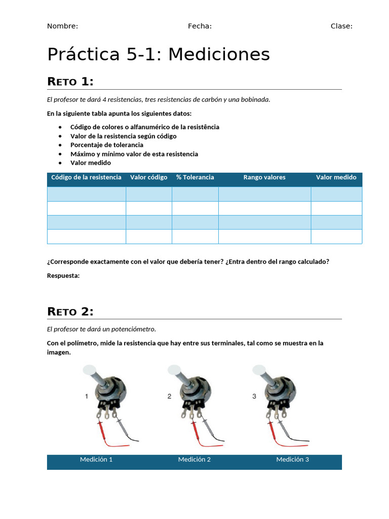 Práctica 5-1 Mediciones | PDF | Métodos y materiales de enseñanza