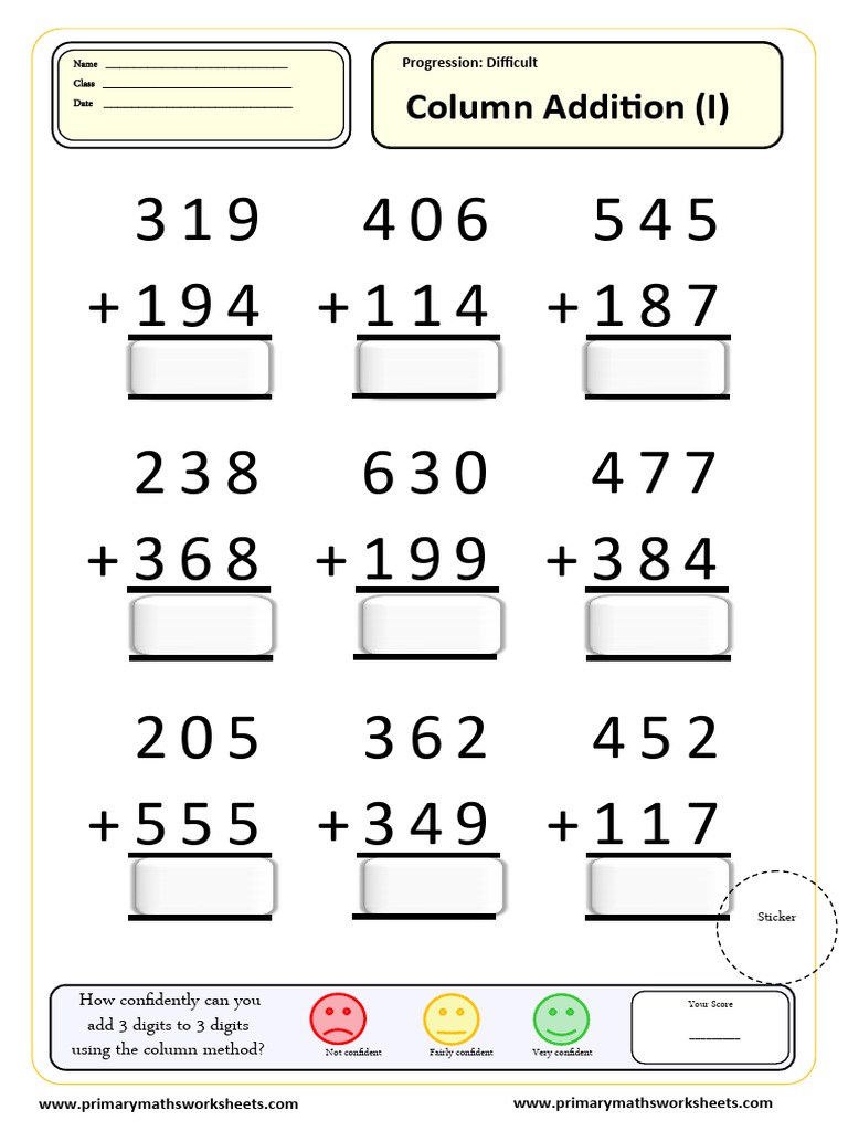 Year 3 Addition Worksheets | PDF