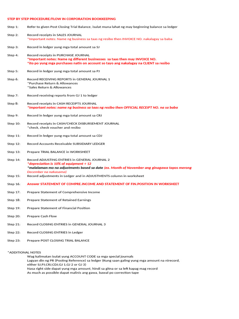 Corporation Bookkeeping Step-by-Step Guide | PDF