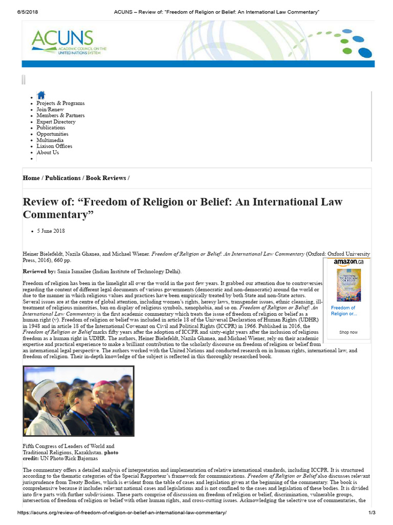 Heiner Bielefeldt Nazila Ghanea and Mich | PDF | Human Rights | Freedom ...