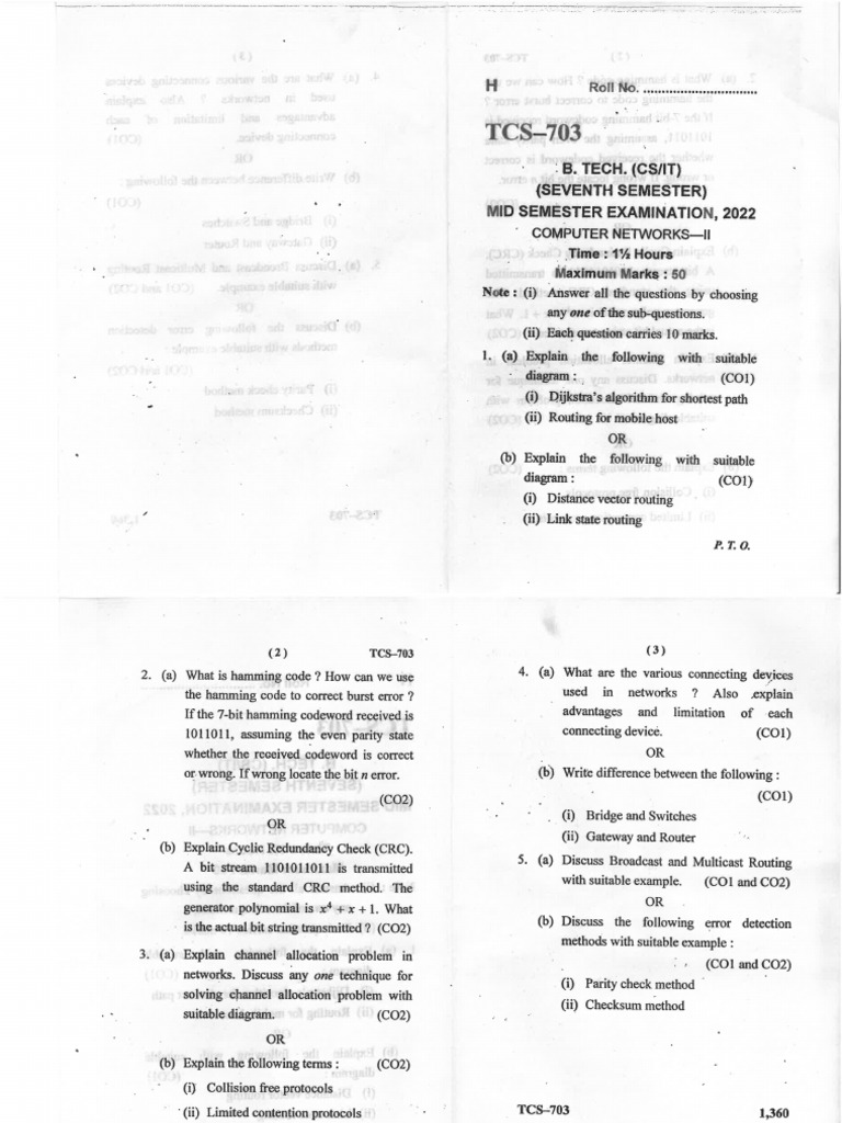tcs703 Midsem 2022 | PDF
