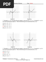 Worksheet A Key Topic 1.12 Transformations of Functions | PDF ...