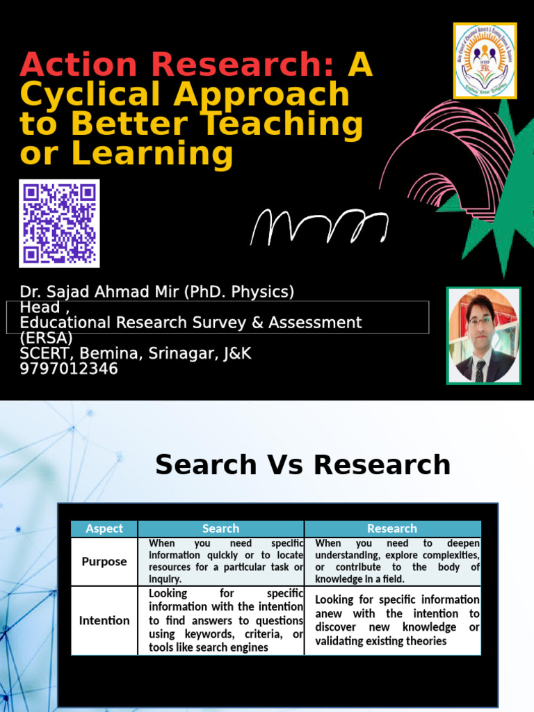 Action Research ERSA DR Sajad SCERT | PDF | Action Research | Methodology