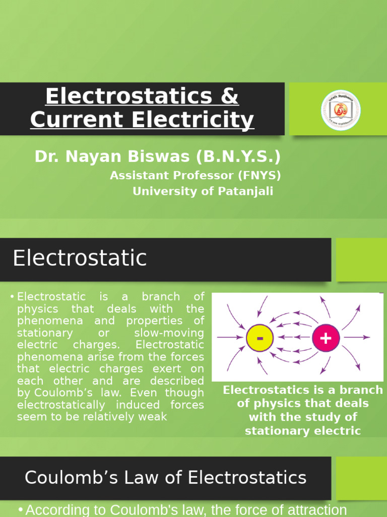 12 Electrostatics & Current Electricity | PDF | Electric Field | Capacitor