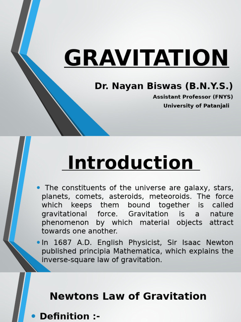 6 Gravitation | PDF | Force | Acceleration