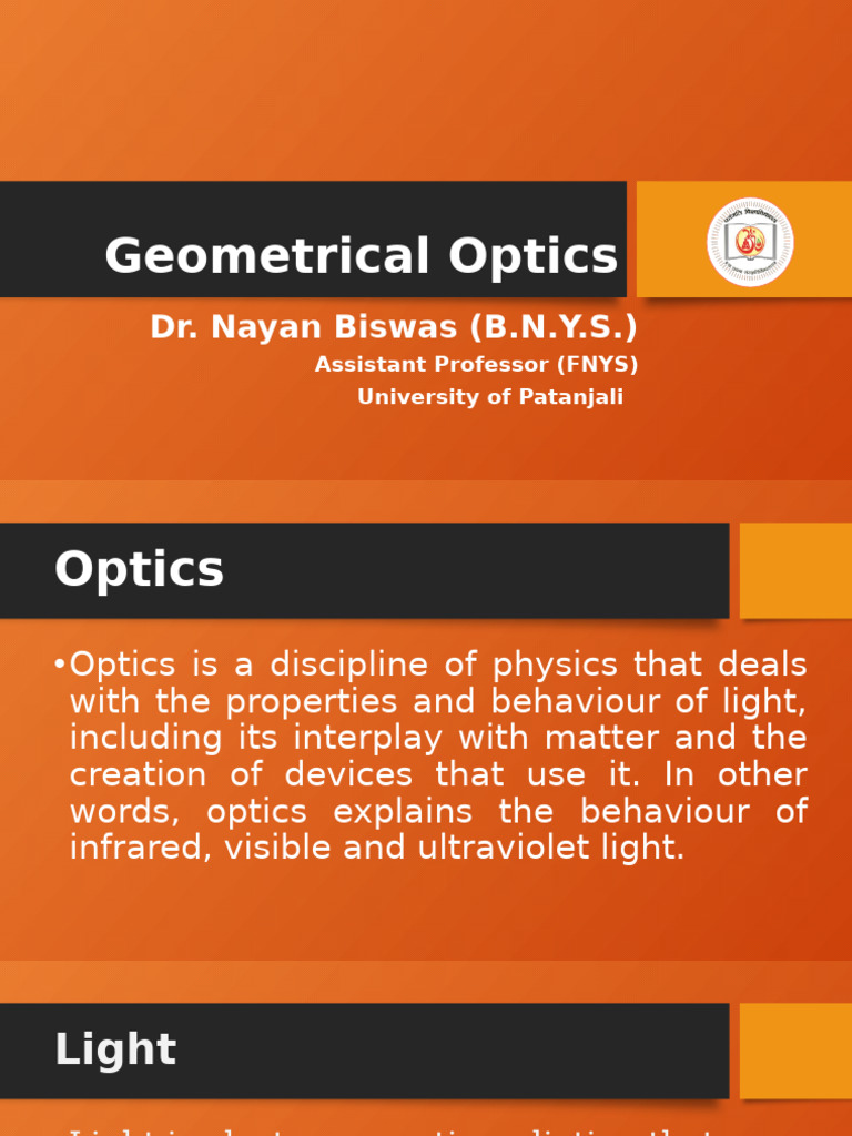 Understanding Geometrical Optics Concepts | PDF | Optics | Light