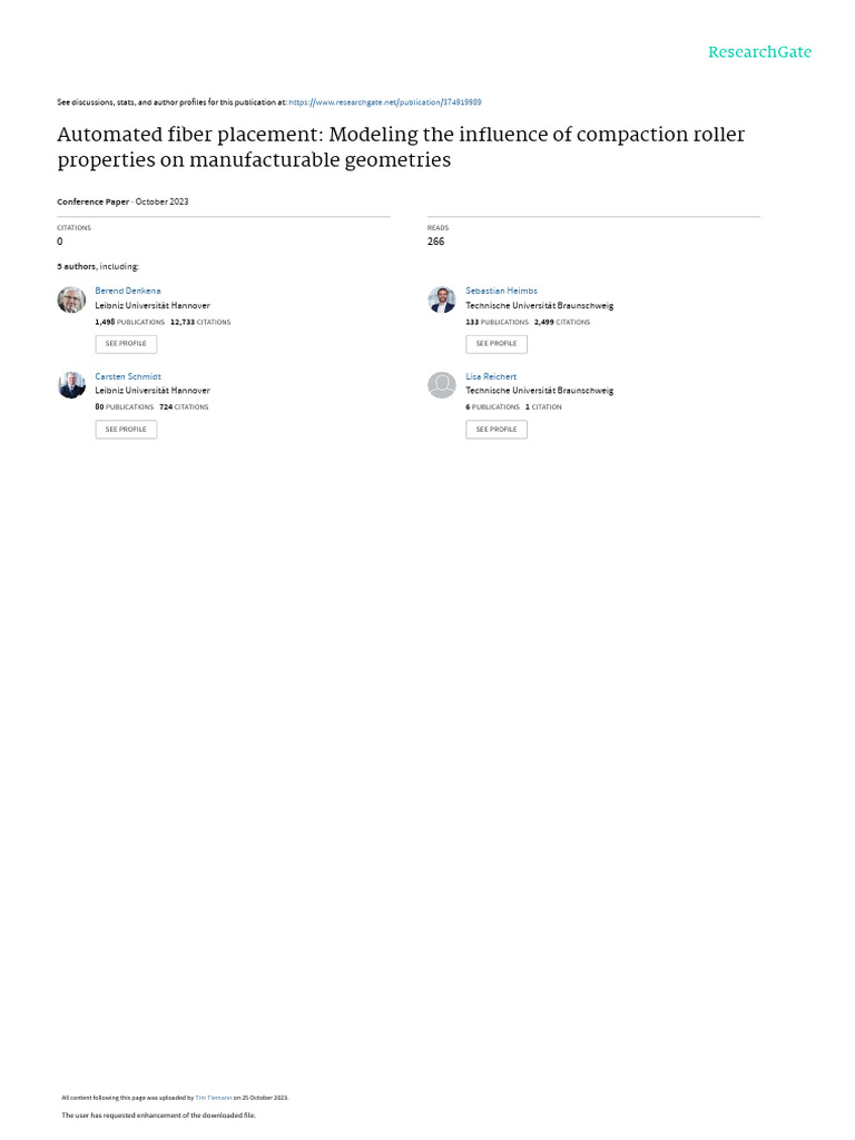 Paper4 Automated Fiber Placement Modeling The Influence Of