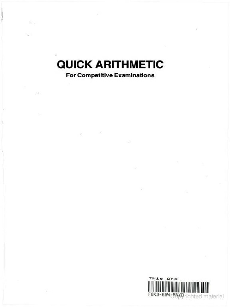 2477-QUICK ARITHMETIC FOR COMPETITIVE EXAMS - Themech | PDF | Home & Garden | Lifestyle