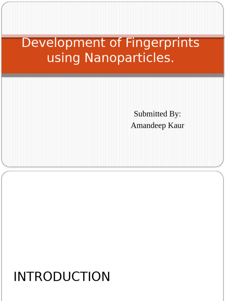 Development of Fingerprints Using Nanoparticles | PDF | Nanoparticle ...