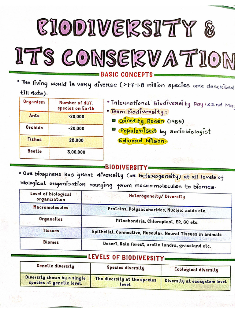 Biodiversity and Coordination | PDF
