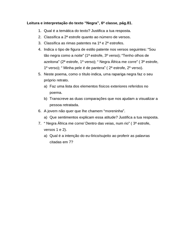 Exercicios de Texto poetico.2024.LP | PDF