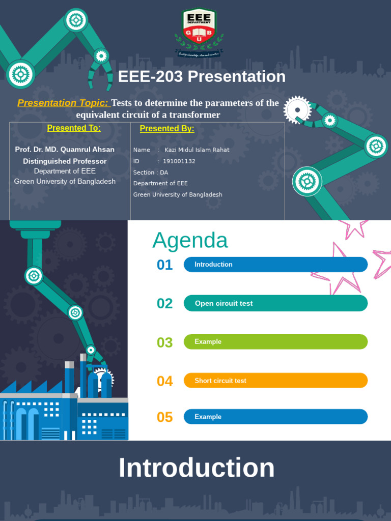 EEE-203 Energy Conversion, Topic Open Circuit and Short Circuit Test ...