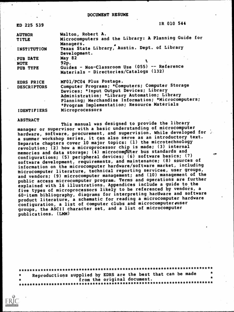 MICROCOMPUTERS AND THE LIBRARY | PDF | Computer Data Storage | Central ... MICROCOMPUTERS AND THE LIBRARY | PDF | Computer Data Storage | Central ...