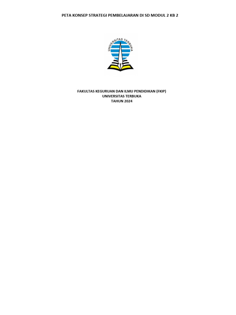 Peta Konsep Strategi Pembelajaran SD | PDF | Karier & Perkembangan ...