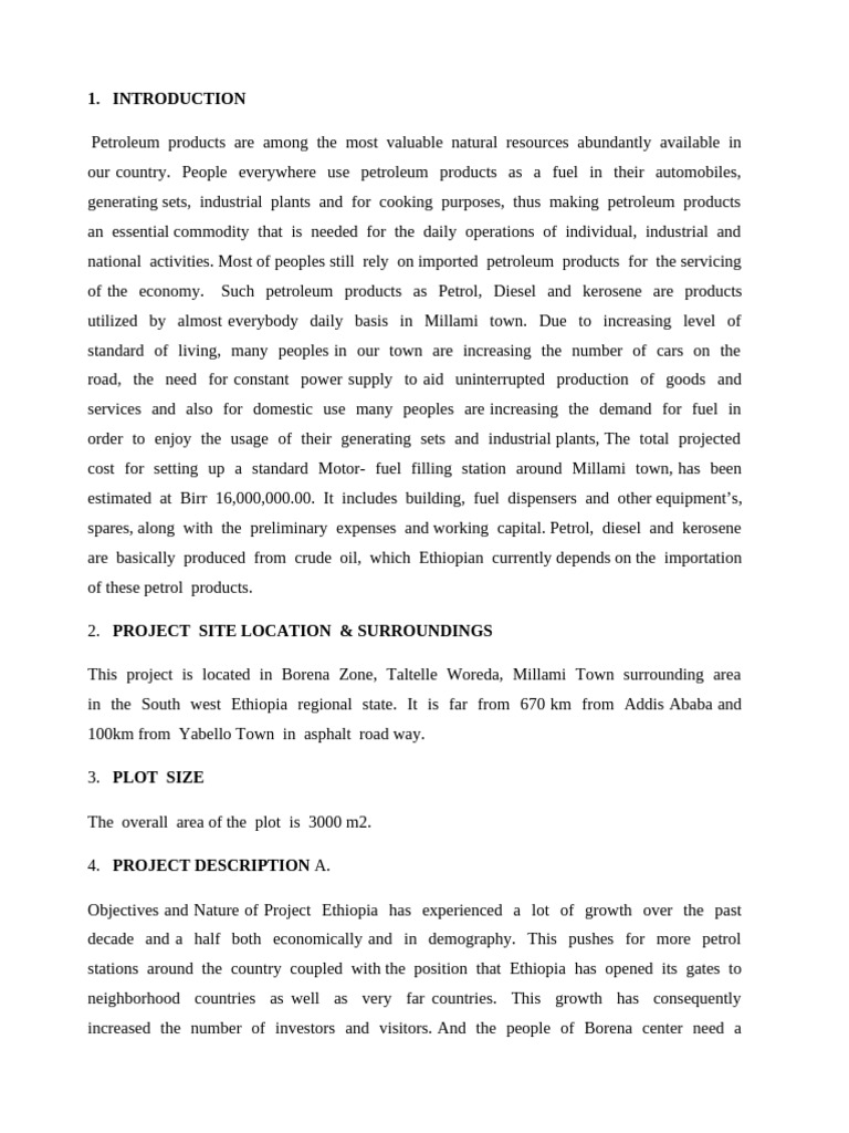Fuel Station Project Proposal in Millami | PDF | Concrete | Taxes