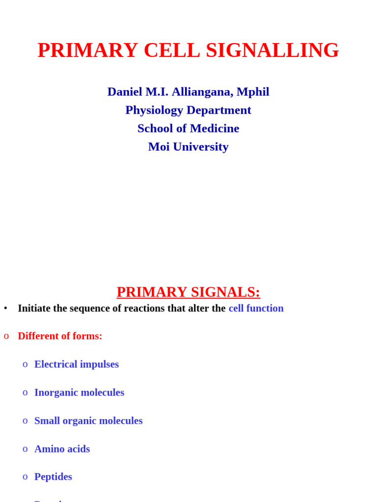 Primary Signaling MSB 101 | PDF | Cell Signaling | Signal Transduction