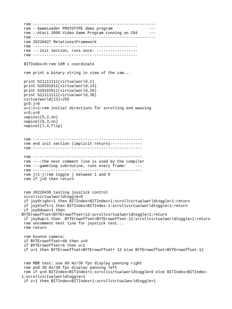 Atari2600 Demo Umodified On C64 | PDF | Computing | Computer Programming