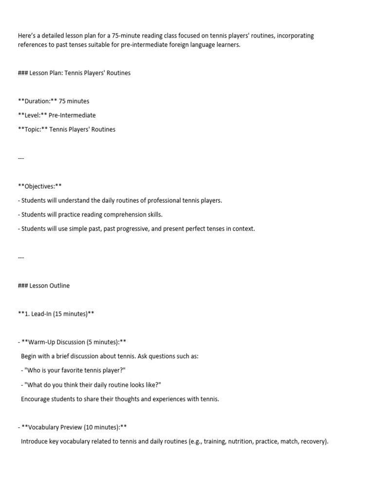 Lesson Plan Reading Aef3 c1 | PDF | Reading Comprehension | Lesson Plan