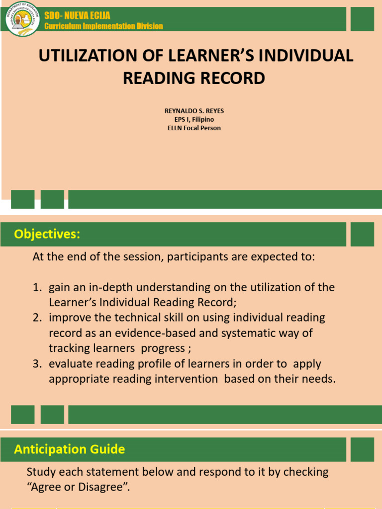 Utilizing Learner's Individual Reading Record | PDF | Word | Learning