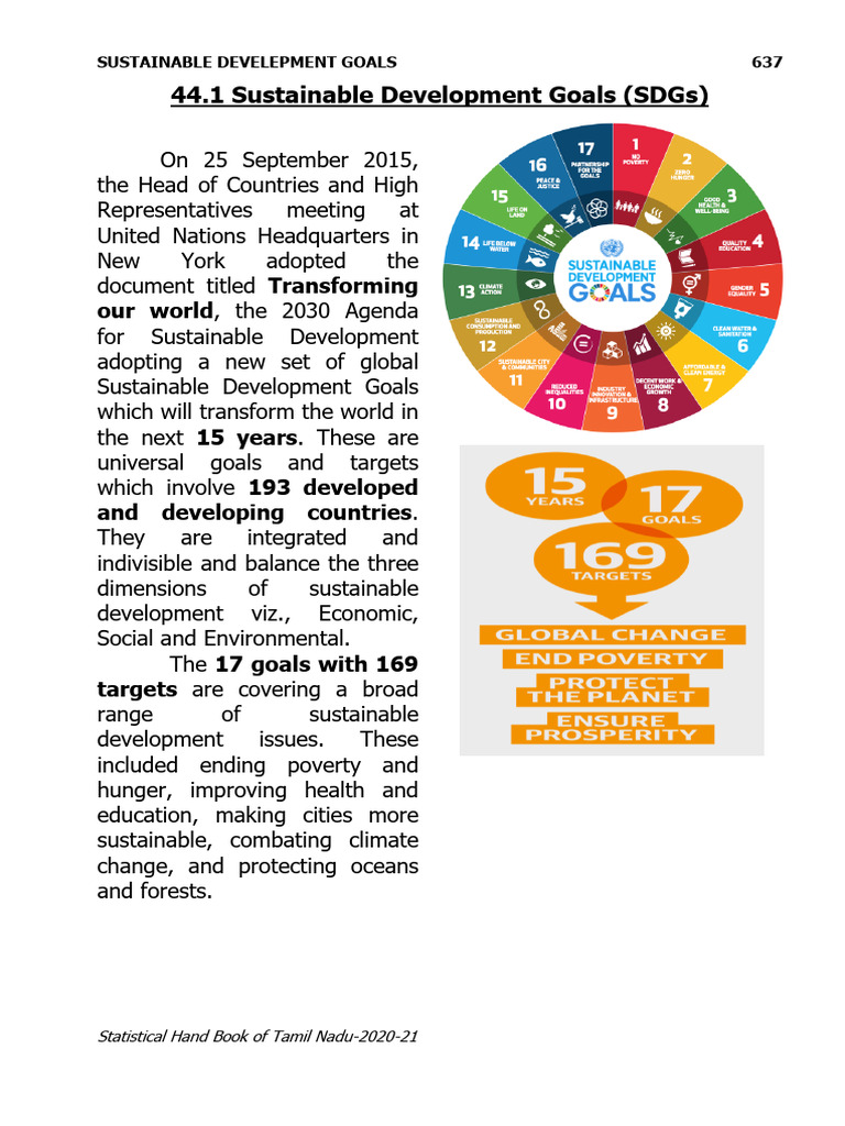 Tamil Nadu SDG Statistical Report 2020-21 | PDF | Sustainability ...