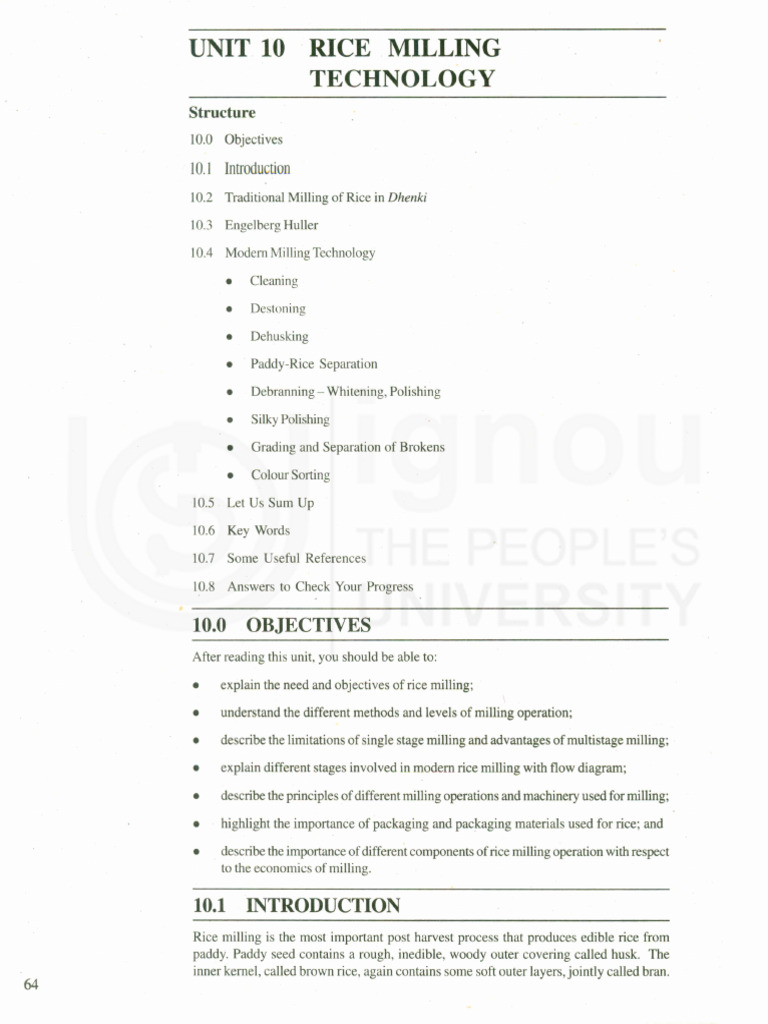 Unit 10 | PDF | Rice | Mill (Grinding)