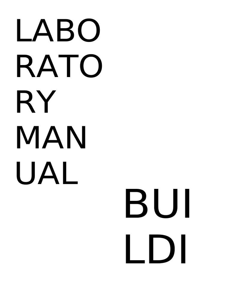 Laboratory Manual | PDF | Specification (Technical Standard) | Building