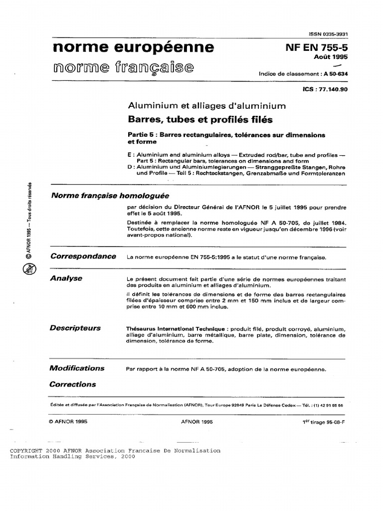 NF A50-634---NF EN 755-5 | PDF