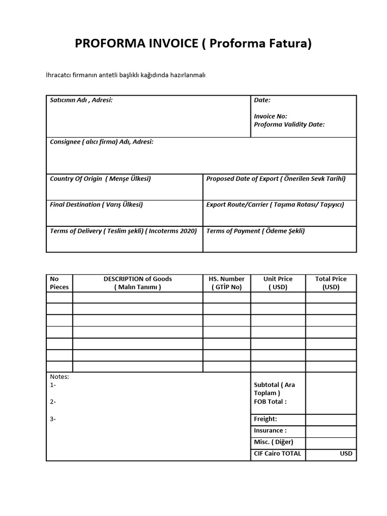 Proforma Invoice | PDF